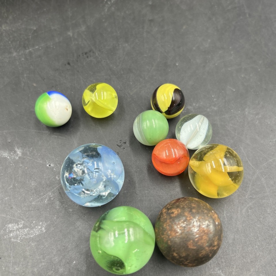 Vintage Marble Lot -in King Edward Seventh Cigar Box Peltier Mix Estate ...