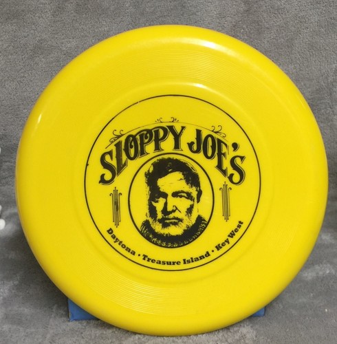 Vintage SLOPPY JOE's Florida Hemingway Graphic Yellow Frisbee Disc 9 ...