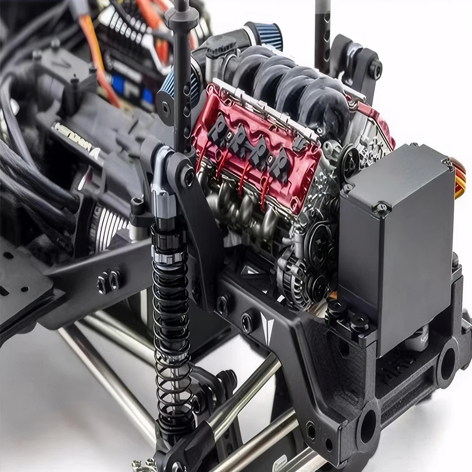Mini V8 Combustion Engine Model Kit for RC Car AX90104 SCX10Ⅱ Capra VS4 ...