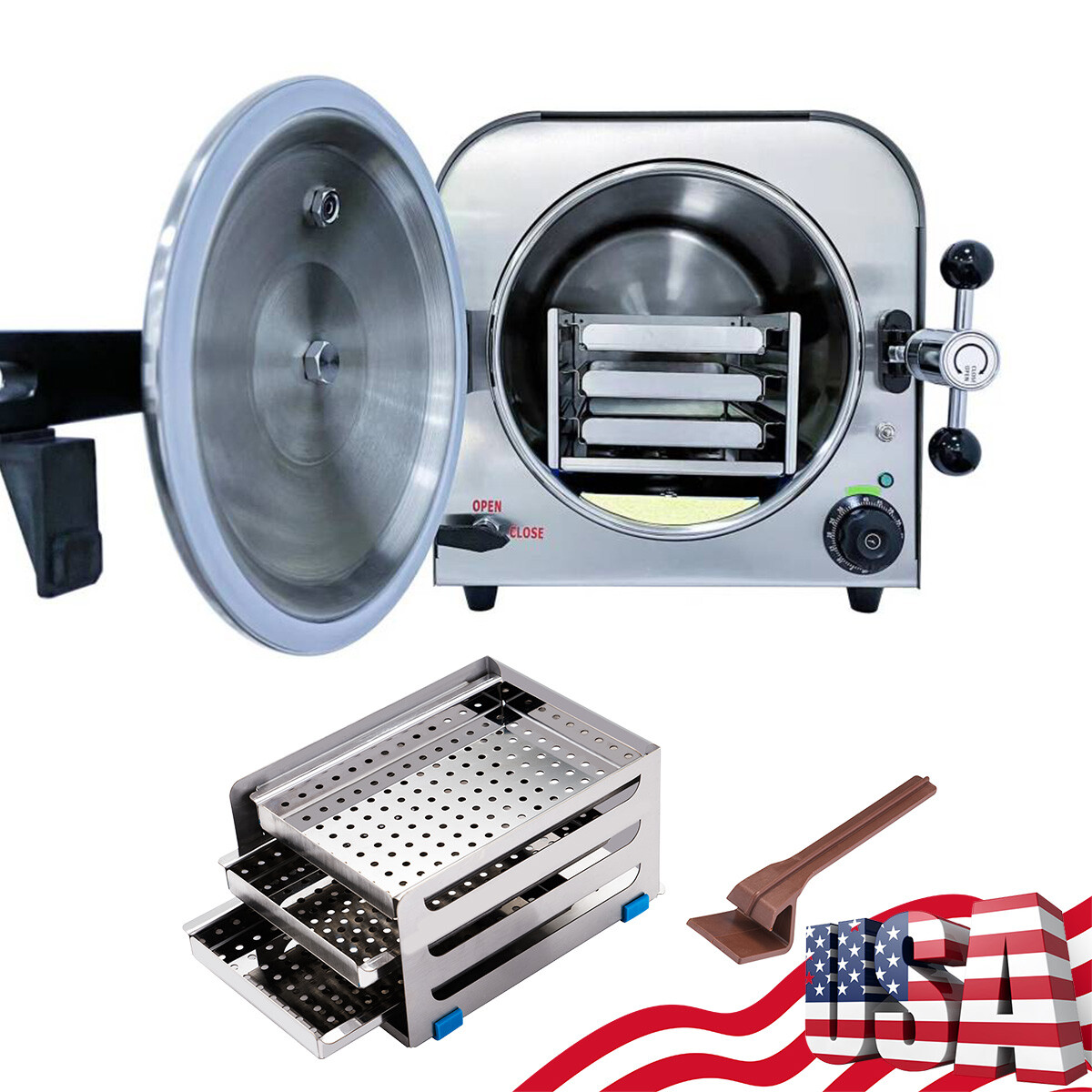 14L Dental Autoclave Steam DENTAL Sterilizer Medical DRY HEAT ...