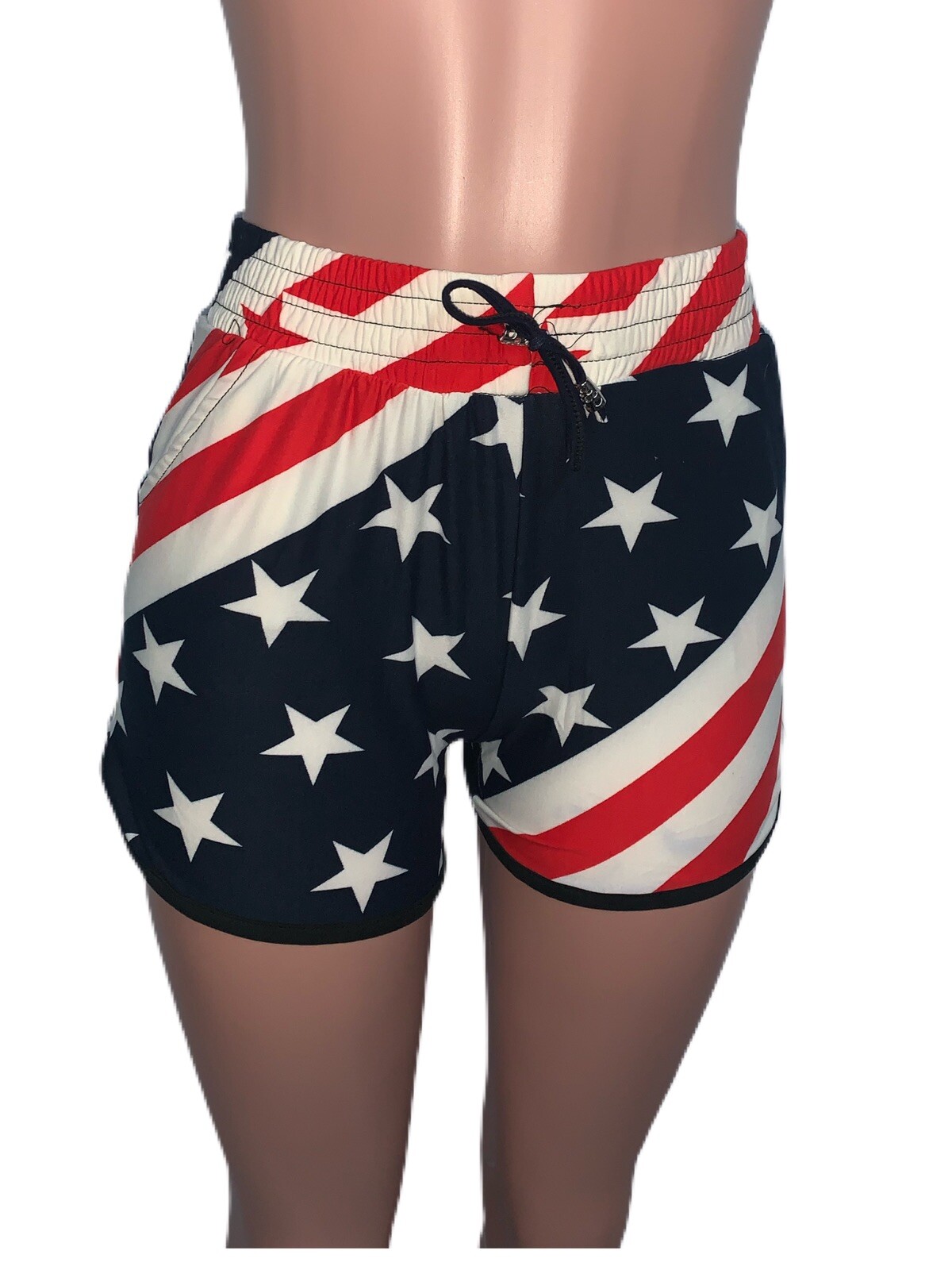 Patriotic Usa American Flag drawstring dolphin Shorts Beach festival ...