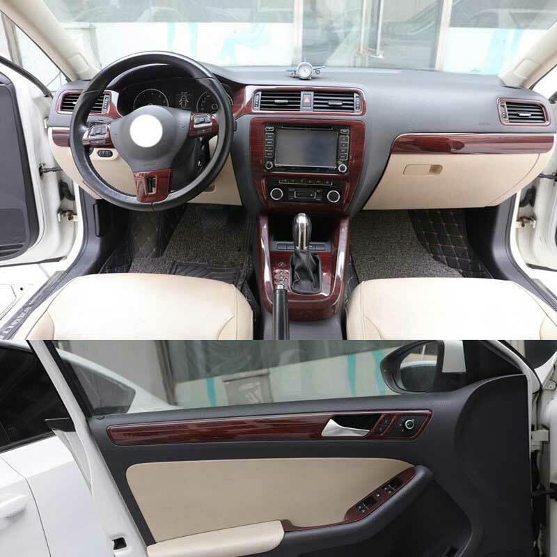 For Volkswagen Jetta 2012-2014 Red Wood Inner Decoration Full Set Cover ...