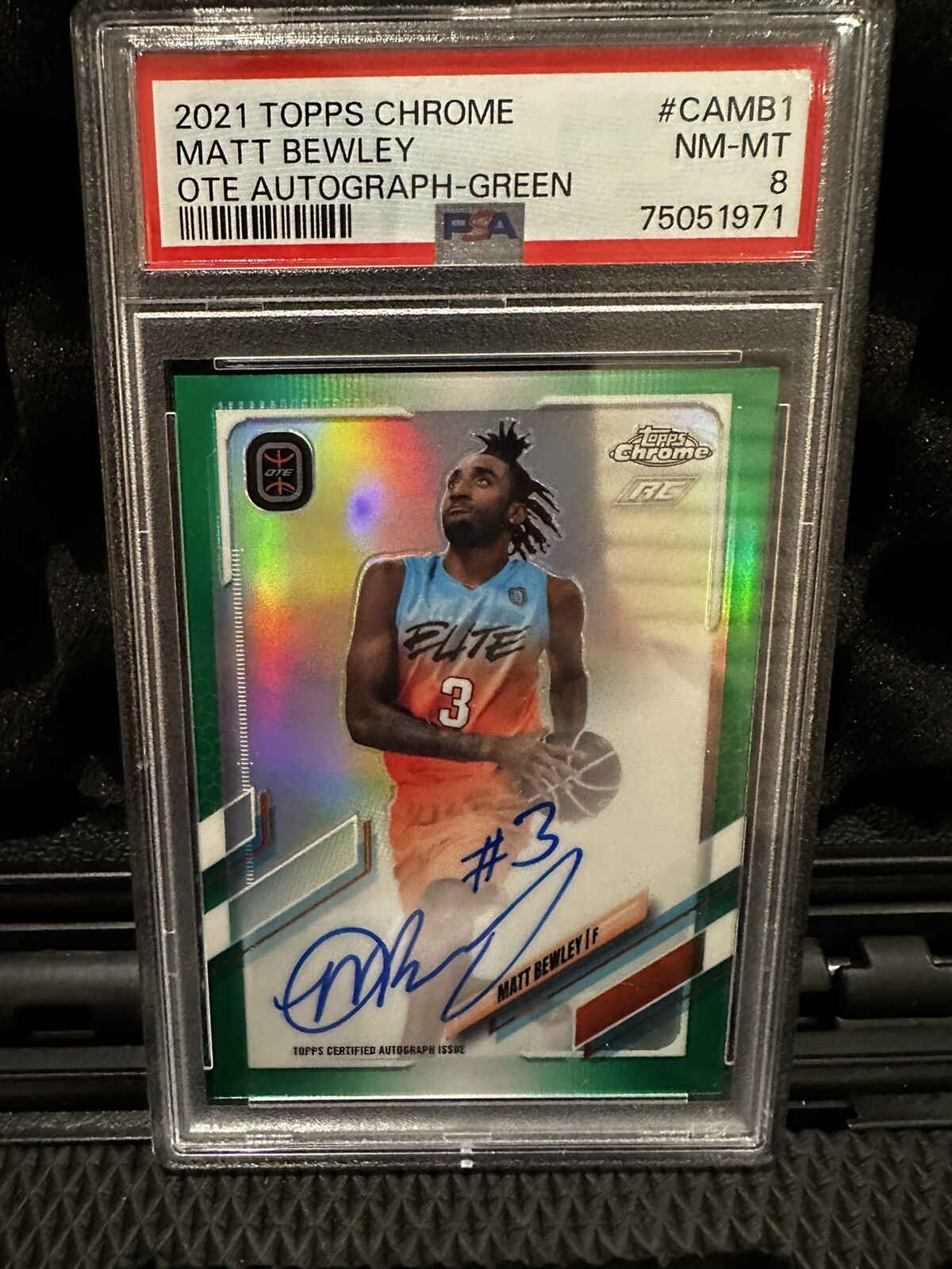 2021 Topps chrome autographed green Matt Bewley PSA 8 /75 | eBay