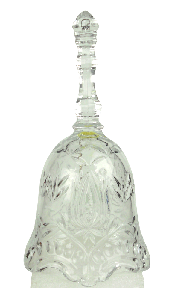 Scalloped Rim 7" Pressed Glass 70's Dinner Bell Floral Design W/Glass ...