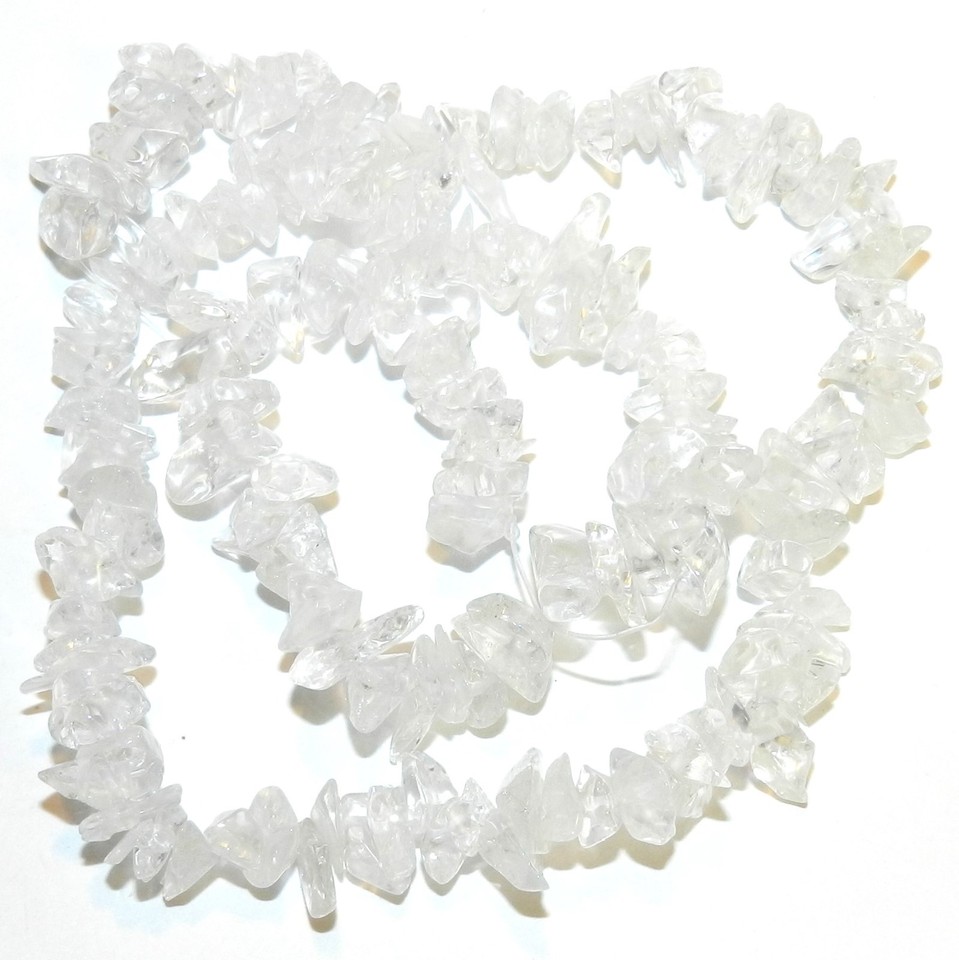 GC127 Rock Crystal Small 7mm - 10mm Natural Quartz Gemstone Chip Beads ...