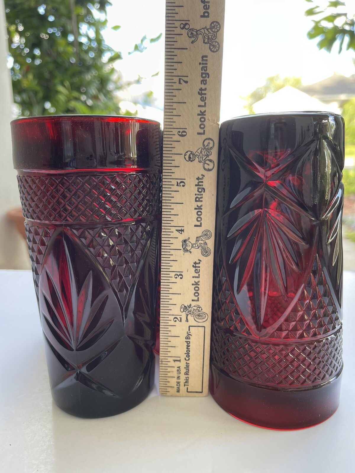 Vintage PULSAR Cranberry Ruby Red Cut Glassware Sets Of 4 Made In ...