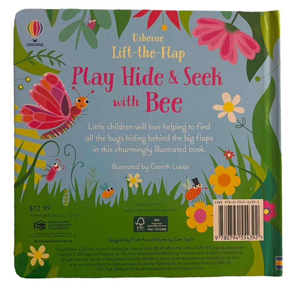 Usborne Lift The Flap Play Hide and Seek with Bee by Sam Taplin BRAND ...