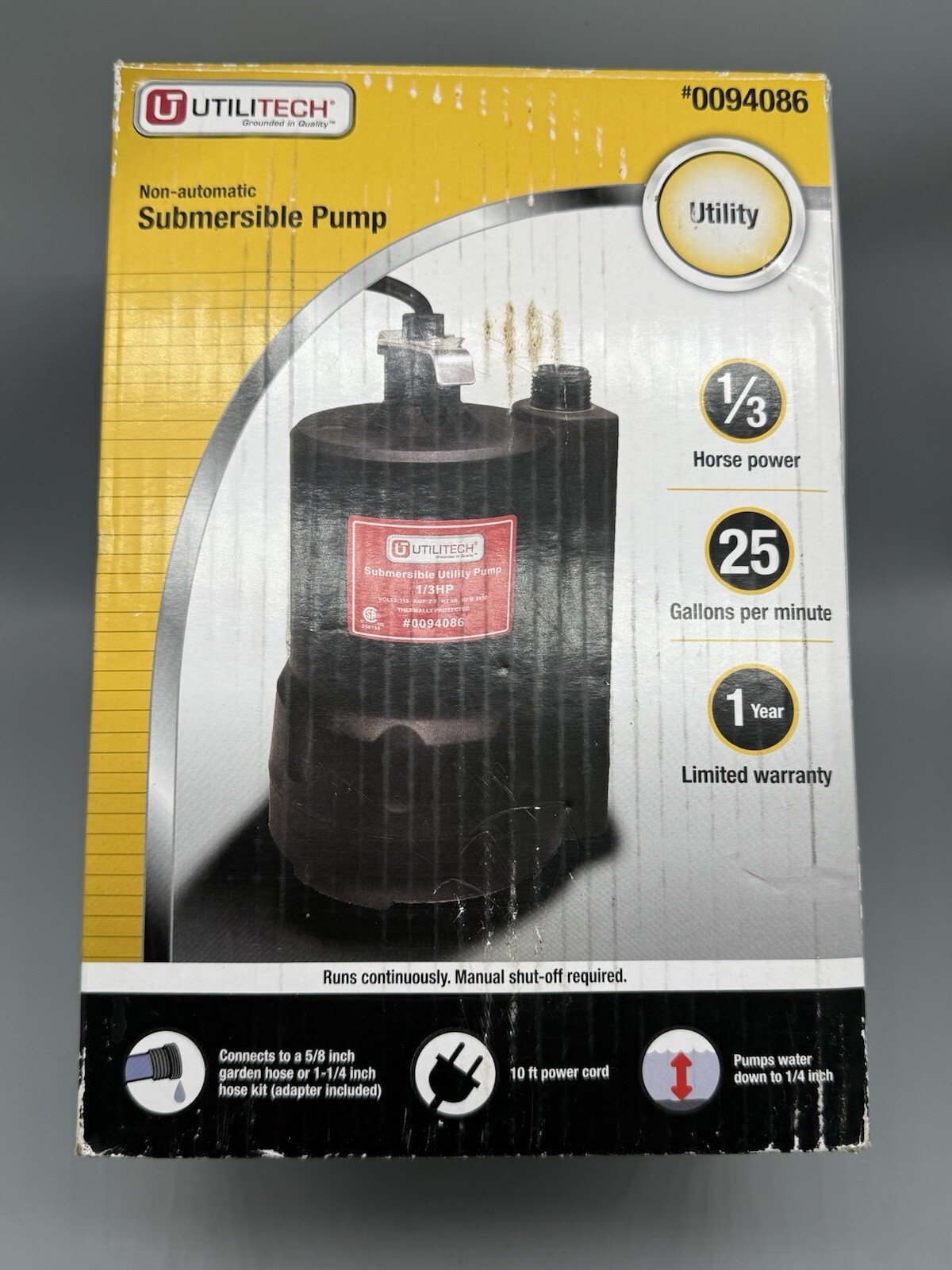 Utilities 0094086 1/3 HP Submersible Utility Pump | eBay