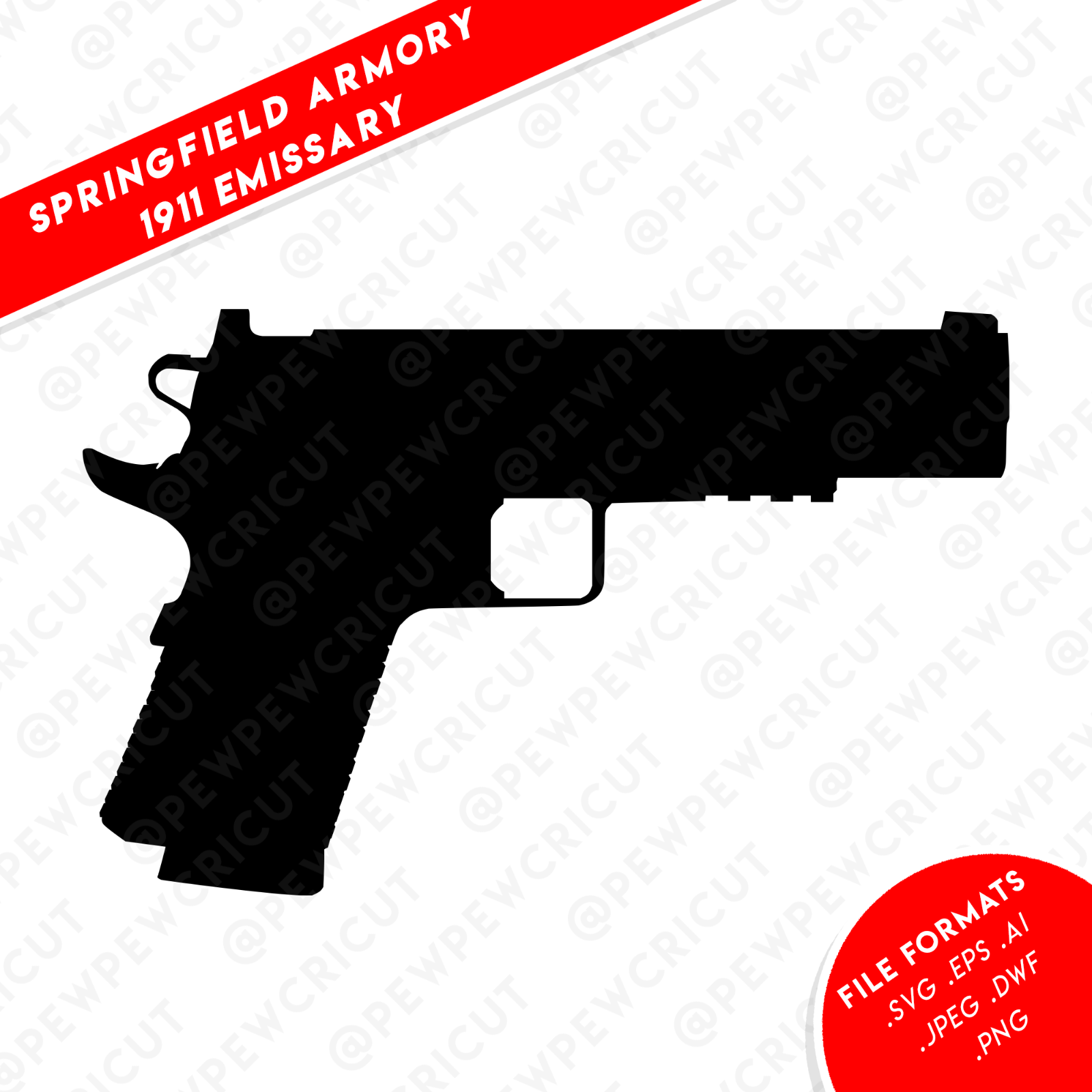 Springfield Armory 1911 Emissary SVG - Gun Cricut Files - Gun ...