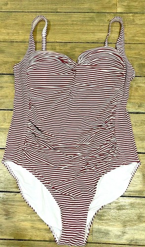 Nip Tuck Swimwear One Piece Women's Bathing Suit Size 12 Red and White ...