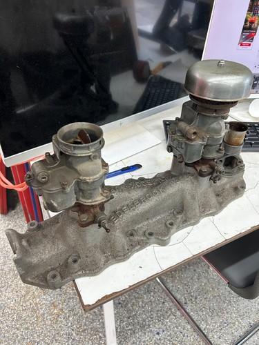 FORD FLATHEAD ALUMINUM "EDELBROCK SUPER DUAL" V8 INTAKE MANIFOLD | eBay ...