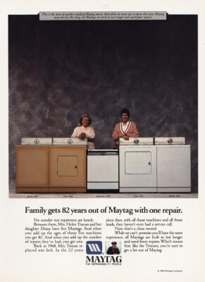 1990 Maytag: Family Gets 82 Years Out Of Maytag Vintage Print Ad | eBay
