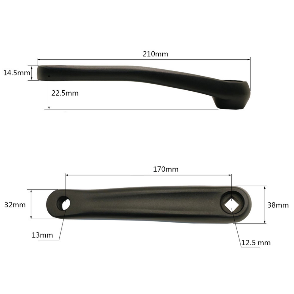 170mm Left Crank Arm for Exercise and Drive Bikes Strong Aluminum Build ...