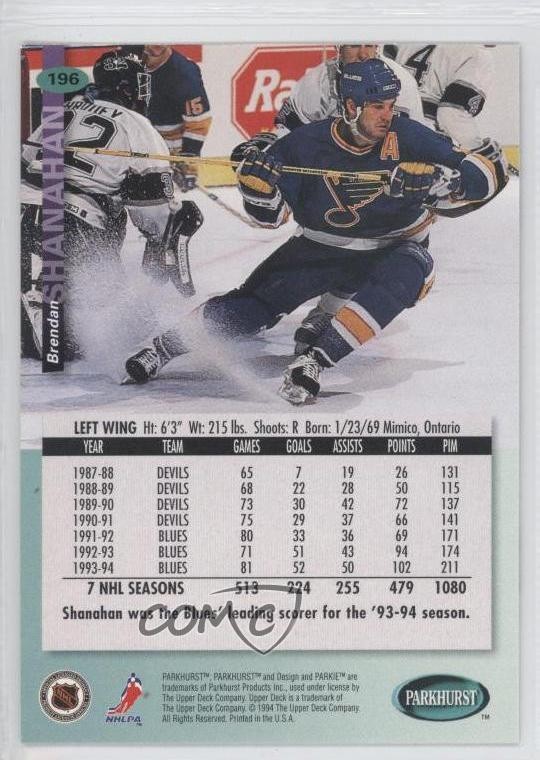 1994-95 Parkhurst Brendan Shanahan #196 HOF 0a0 | eBay