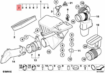 Genuine BMW E60 E60N E61 E61N E63 Engine Air Filter Insert OEM ...