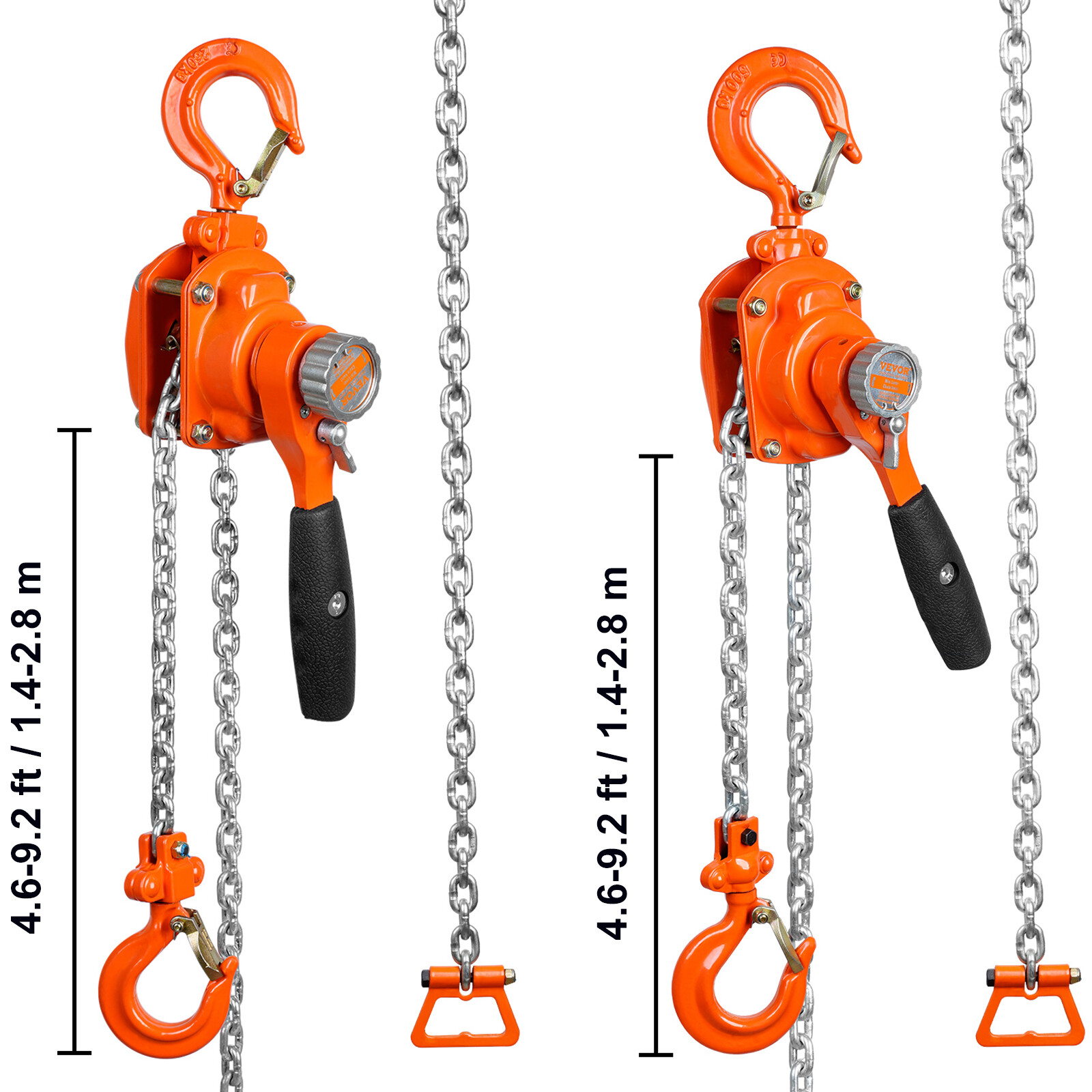 VEVOR 0.25T/0.5T Mini Lever Block Chain Hoist Ratchet Come Along Puller ...