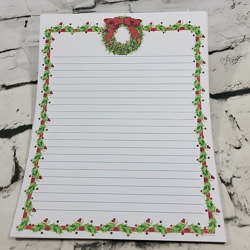 Recollections Christmas Stationary Holly Wreath Border Holiday Paper ...
