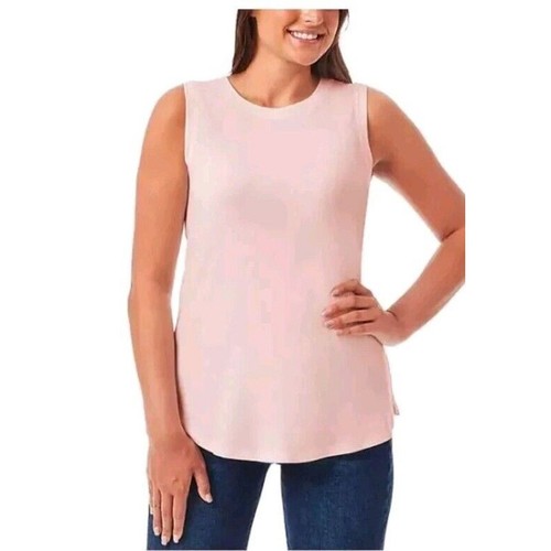 Member's Mark Women's Pink Relaxed Fit Curved Hemline Essential Tank ...