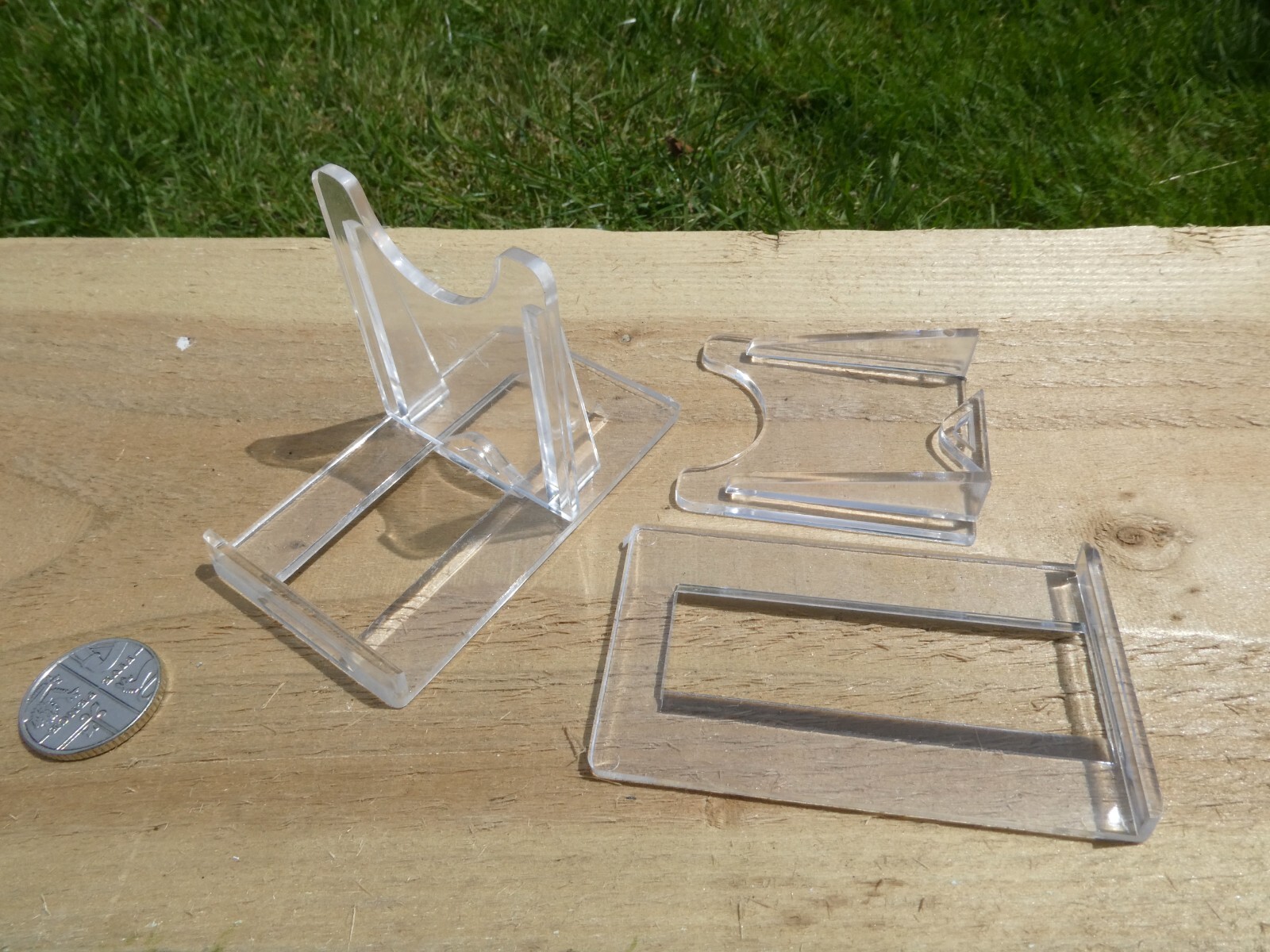 Small 2 Part Clear Perspex Display Stands DVD,CD,Mobile Phones, Agate ...