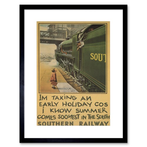 Travel Sothern Railway Steam Locomotive UK Vintage Advert Framed Wall ...