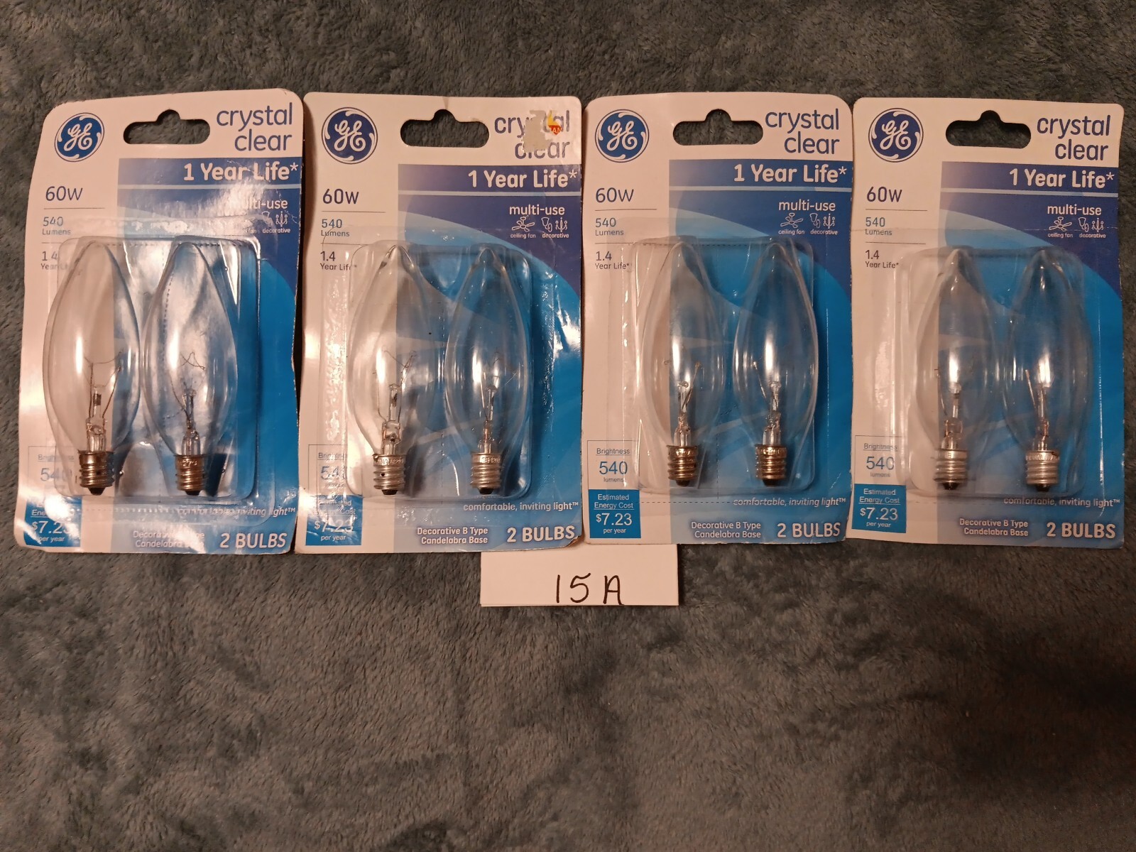 8 GE 60W Decorative/Fan Candelabra Base Bulbs | eBay