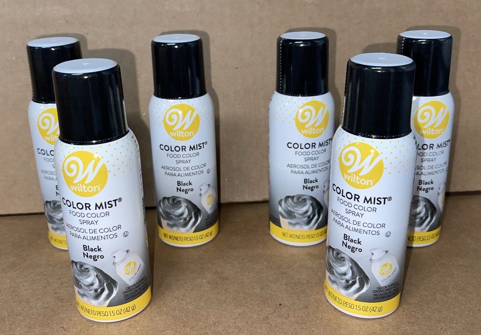 SIX Ct 1.5 Oz Black Color Mist Food Spray Cakes Cupcakes Cookies | eBay