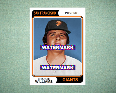 Charlie Williams San Francisco Giants 1974 Style Custom Baseball Art ...