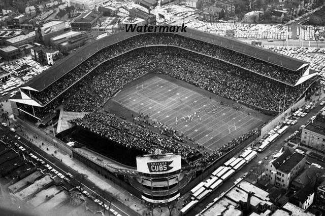 NFL 1962 Aerial View Wrigley Field Chicago Bears Picture 8 X 12 Photo ...