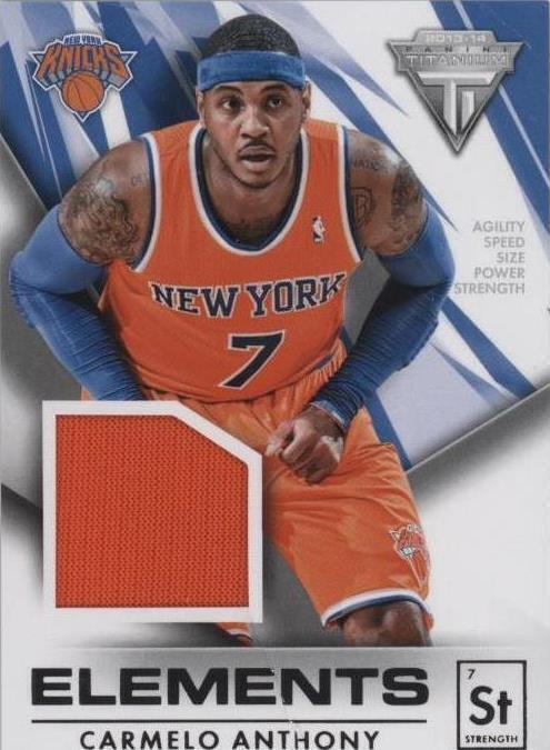 2013-14 Panini Titanium - Elements Materials Carmelo Anthony #1 (MEM ...