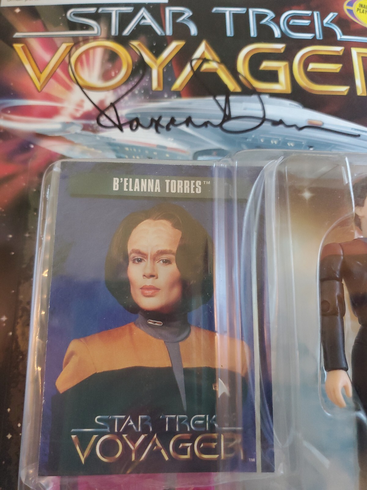 Star Trek Voyager Captain Janeway figure MOC B'Lanna Torres card RARE ...