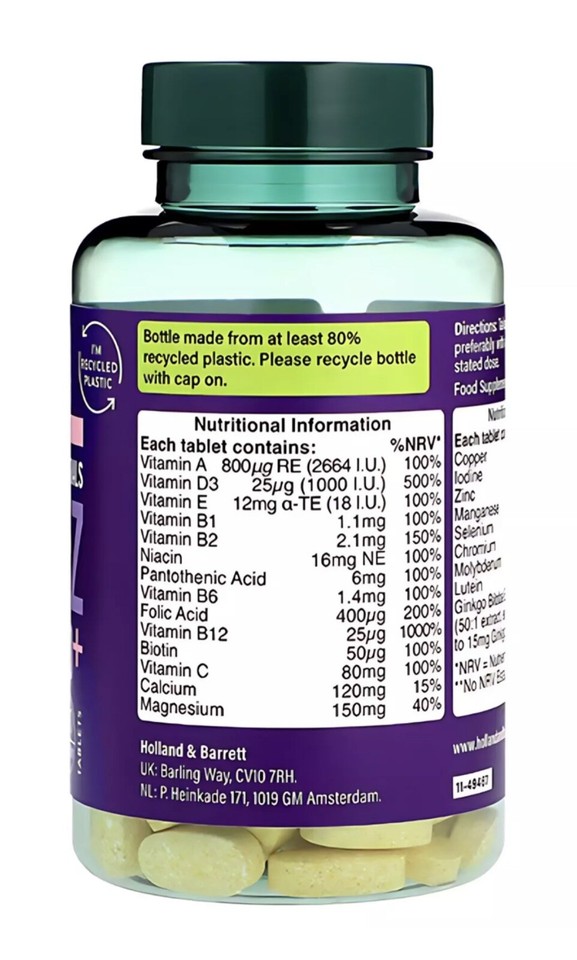 Holland & Barrett ABC-Z For Age 50 + Multivitamins & Minerals Vegan ...