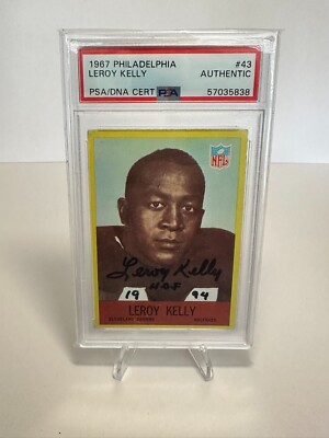 1967 Philadelphia Leroy Kelly Signed RC Rookie Card Auto Autograph NFL ...