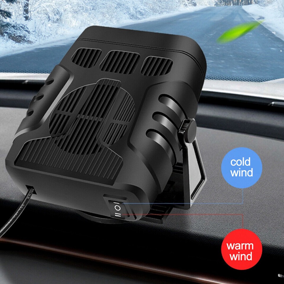 12V Black Portable Electric Car Heater Heating Fan Defogger Defroster ...