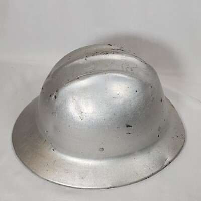 Vintage ED Bullard Silver Aluminum Hard Hat Hard Boiled Safety Helmet w ...