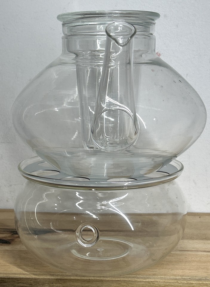 Schott Mainz “Jena Glass” Glass Teapot With Infuser And Warmer-Vintage ...