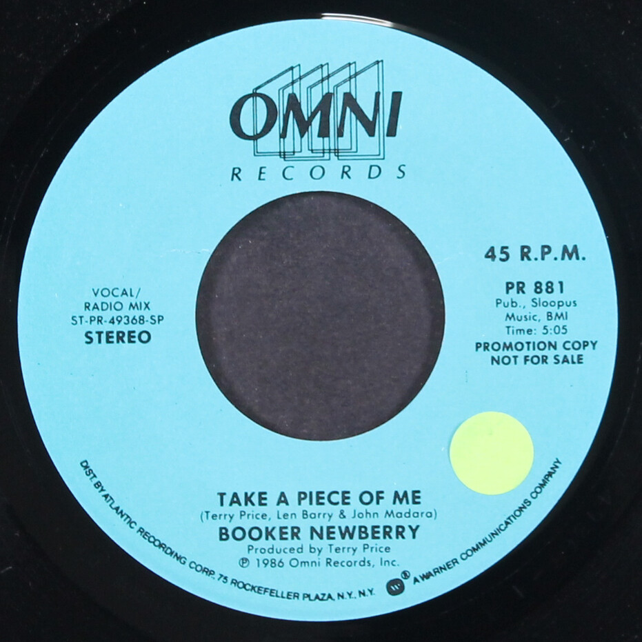 BOOKER NEWBERRY: take a piece of me / same OMNI 7" Single 45 RPM | eBay