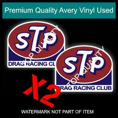 VINTAGE STP DRAG RACING Decal Sticker X2 Petroliana Mancave Garage ...