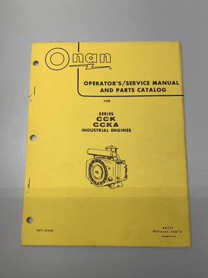 Onan Service Repair Manual CCK CCKA Industrial Engines 927-0402 | eBay