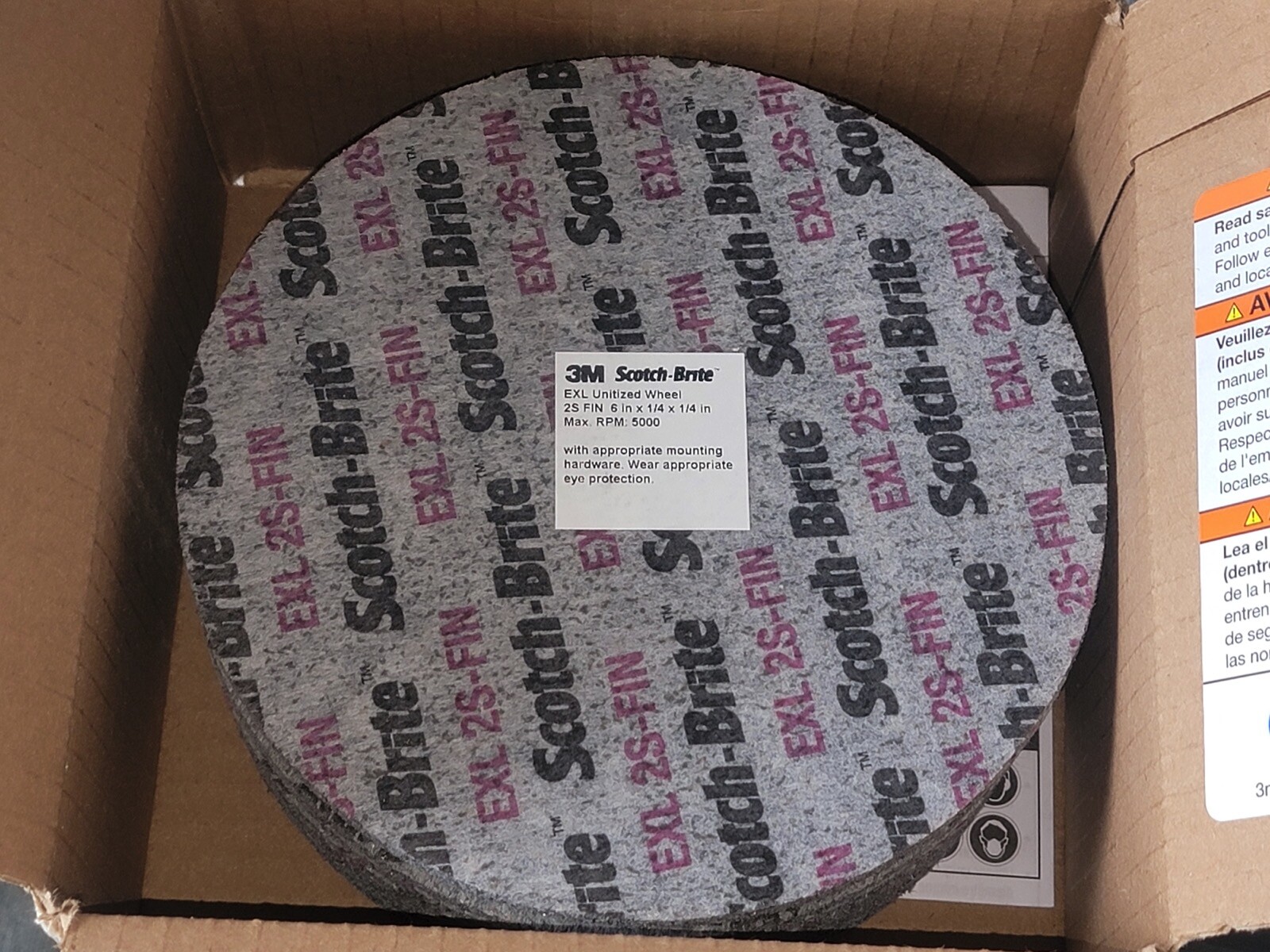 3M Scotch Brite EXL Unitized Deburring Finishing Wheel 2S Fine 6” x 1/4 ...