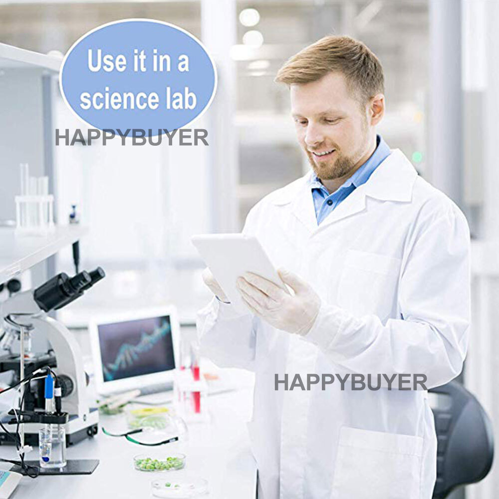 Scientist Long Sleeve Uniform White Lab Coat Men Women Medical Clinic ...