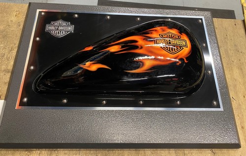 24x17 Custom Paint Gas Tank Display Harley Dealer Man Cave Flames ...