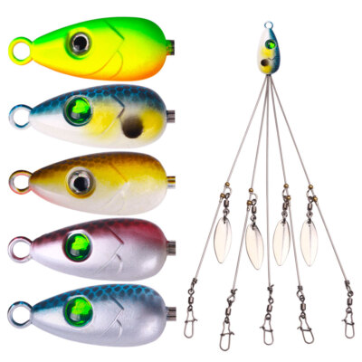 5PCS Alabama Rigs 5 Arms 4 Blades Umbrella Rig Fishing Lure 22cm Bait ...