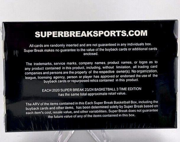 2020 SUPER BREAK 23/24 BASKETBALL 3 TIME EDITION FACTORY SEALED BOX | eBay