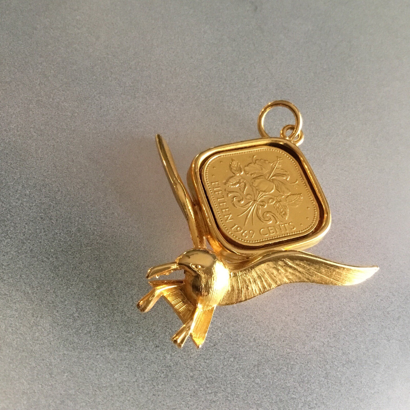 Gold Plated Pewter Encased Square Bahamas Fifteen Cen… - Gem