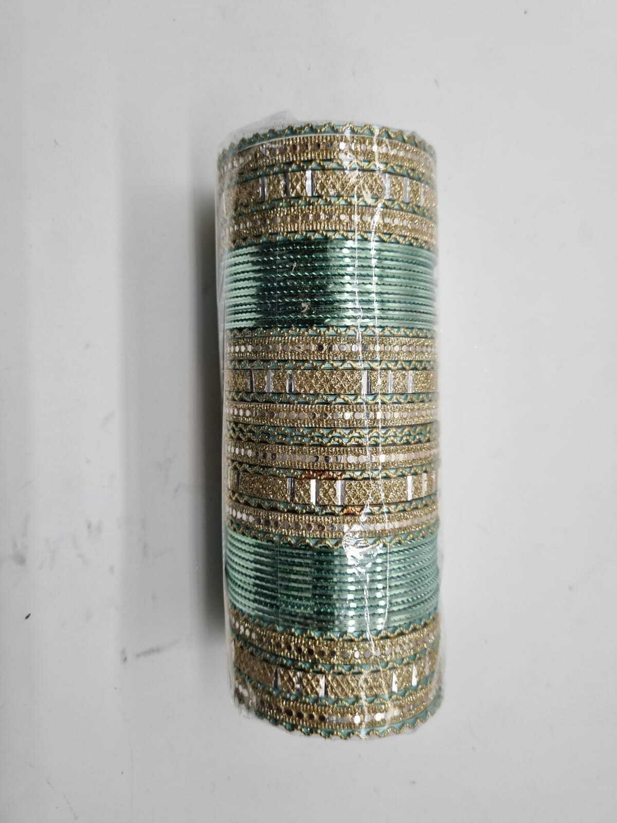 Pack of 48 pc Metal Indian Punjabi Chura Designer Bangle Chuda Set ...