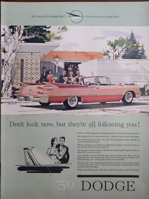 1959 vintage Dodge print ad, pink vehicle, great colors | eBay