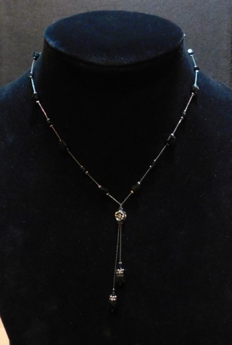 Dabby Reid Signed 17" Black Beaded Necklace See Photos | eBay