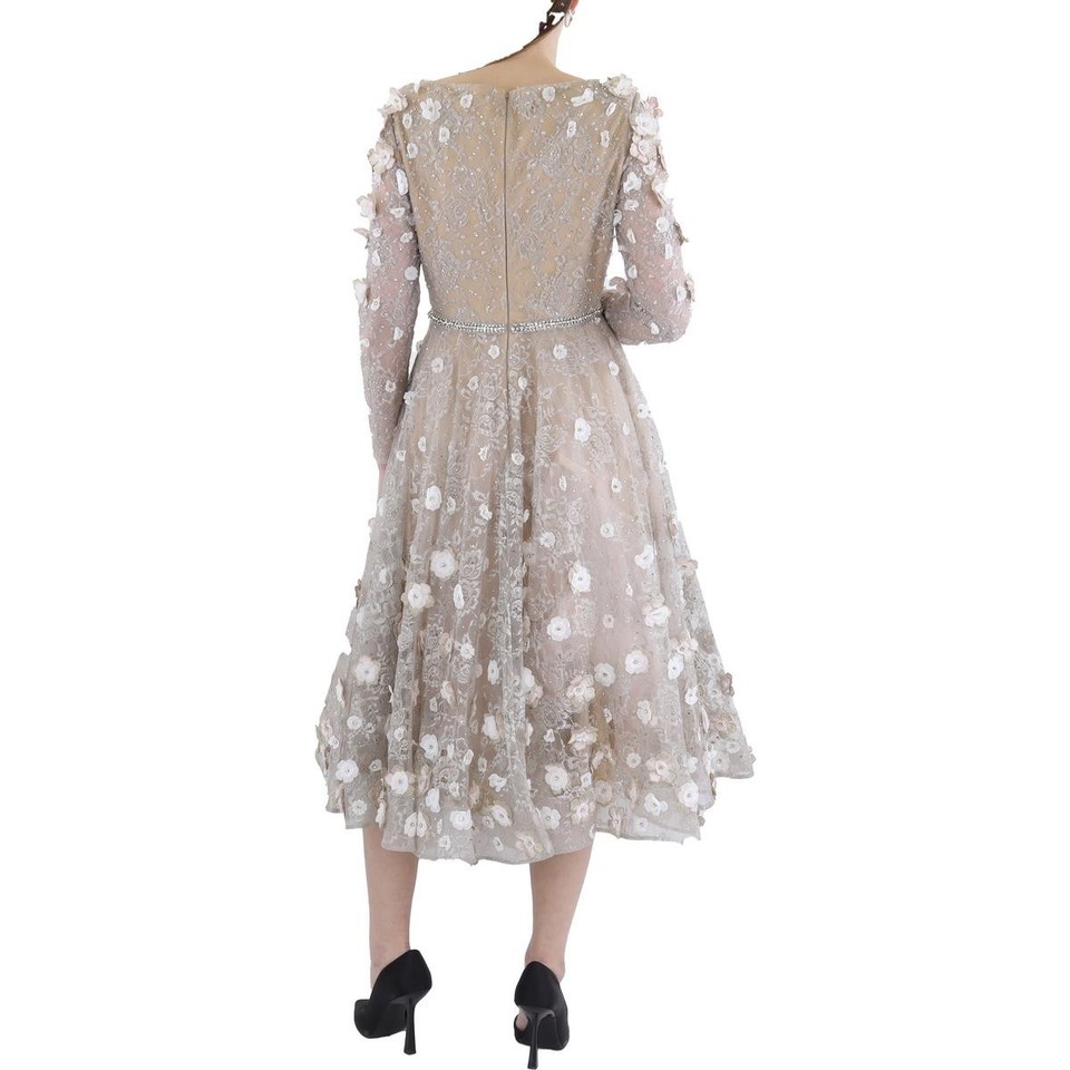 Mac Duggal Womens Beige Lace Embellished Cocktail And Party Dress 4 BHFO 2115 | eBay