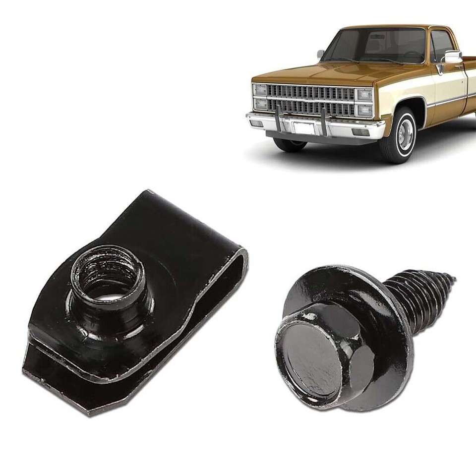 5/16"-18 x 7/8" Indented Hex Head Sems Body Bolts and U-Nut Clips U-Nut ...