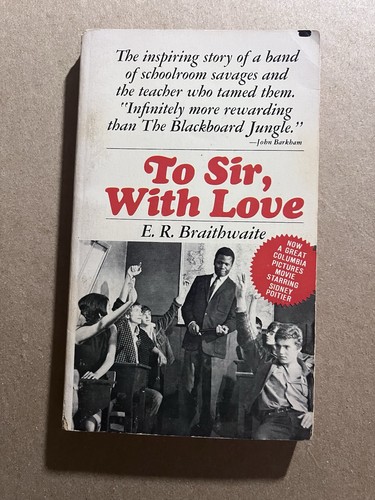 TO SIR, WITH LOVE by E.R. Braithwaite 1972 Pyramid paperback MOVIE TIE ...